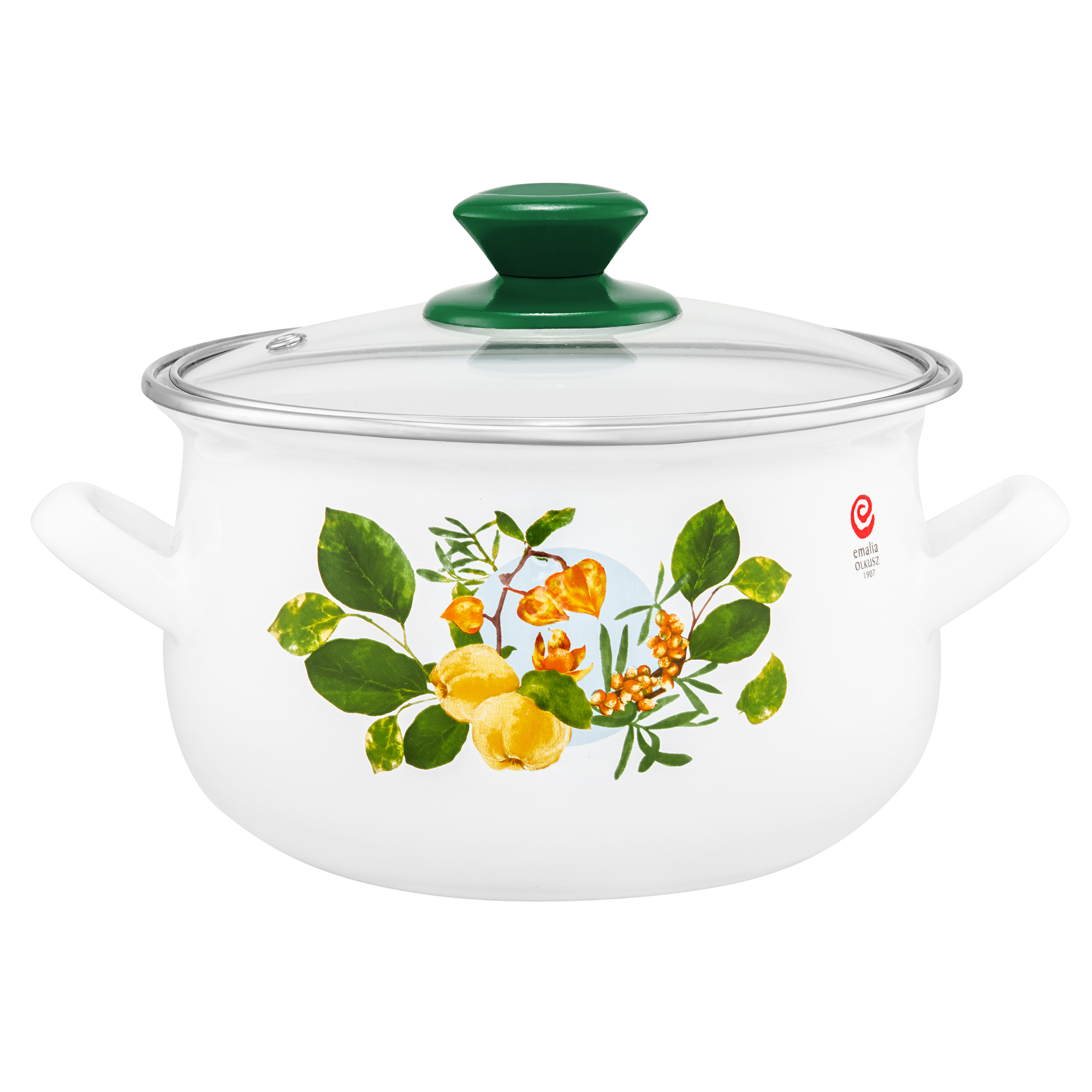 Kochtopf emailliert mit Deckel Quittenfrucht 24 cm 6 l EMALIA OLKUSZ